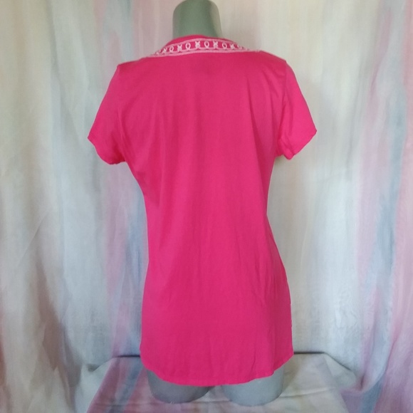Premise | Tops | Hot Pink Tunic Top With White Embroidery | Poshmark